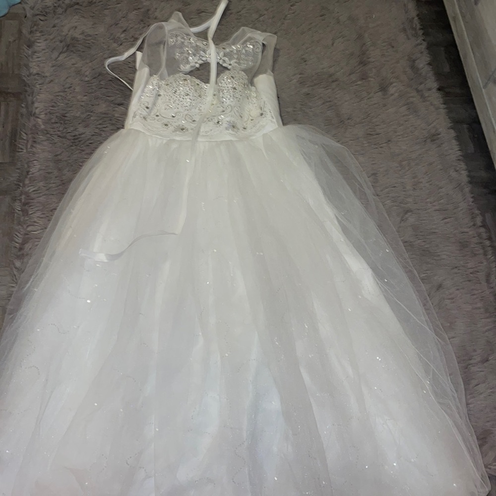 White Debutante Cinderella Dress - Gem